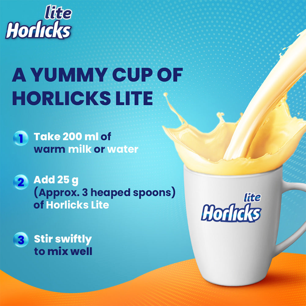 Buy Lite Horlicks | Regular Malt Flavour 400 gm Jar | Horlicks | Unilever
