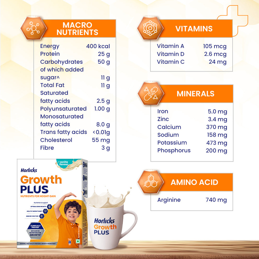 Horlicks Growth Plus Vanilla Flavour | Horlicks | Unilever